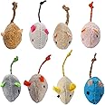 Amazon.com : MOZEAT LENS 8 Pack Interactive Cat Mice Toys - Plush Catnip Mouse Shaped Biting ...