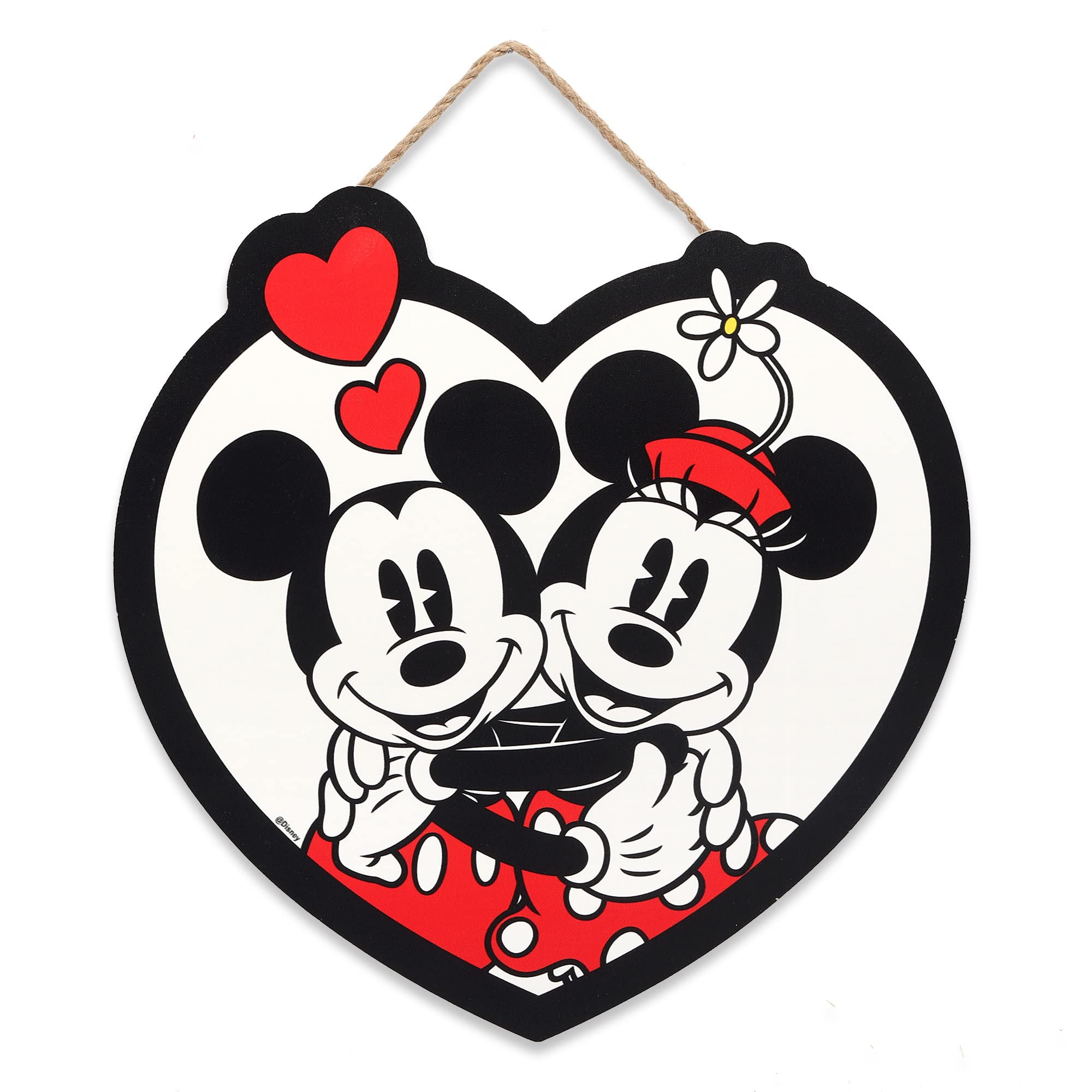 Open Road Brands Disney Mickey Mouse and Minnie Mouse Heart Shaped Wall ...