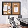 INNOVART Enclosed Bulletin Board 48”x36”, Lockable Cork Noticeboard with Black Aluminum Frame ...