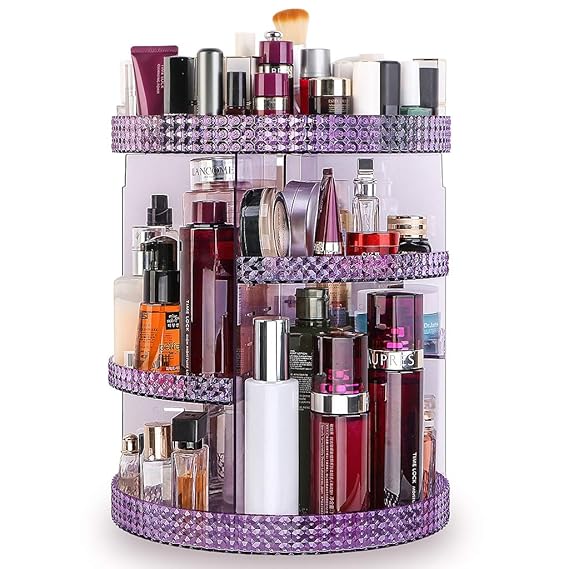 Amazon.com: Famitree Rotating Makeup Organizer,Acrylic Clear Perfume ...