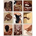 Amazon.com: Elegend Black Woman Wall Art - 9pcs Black Girl Wall Decor, Boho Female Wall Art ...
