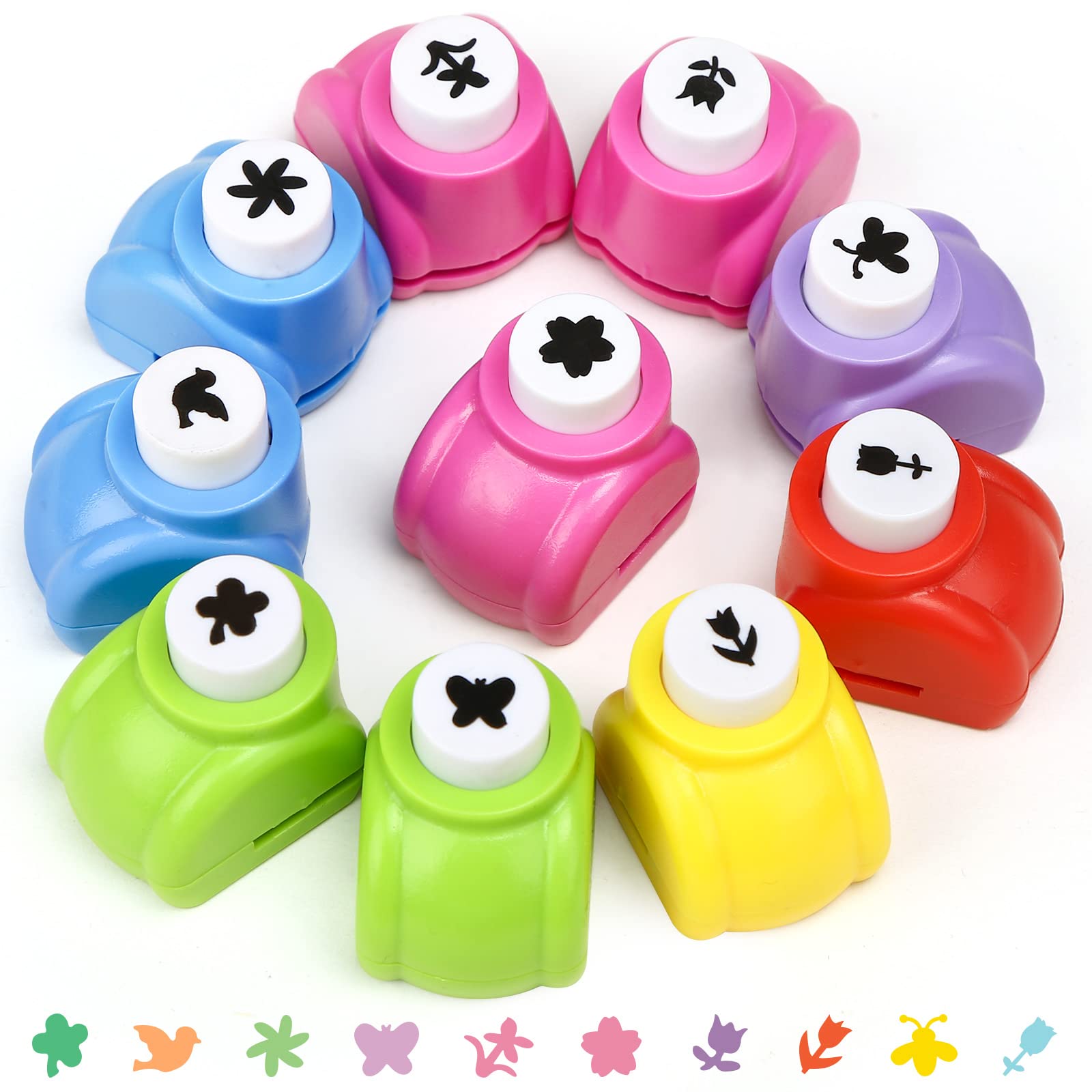 LoveInUSA Craft Hole Punch Shapes Set, 10PCS Shape Hole Punchers for ...