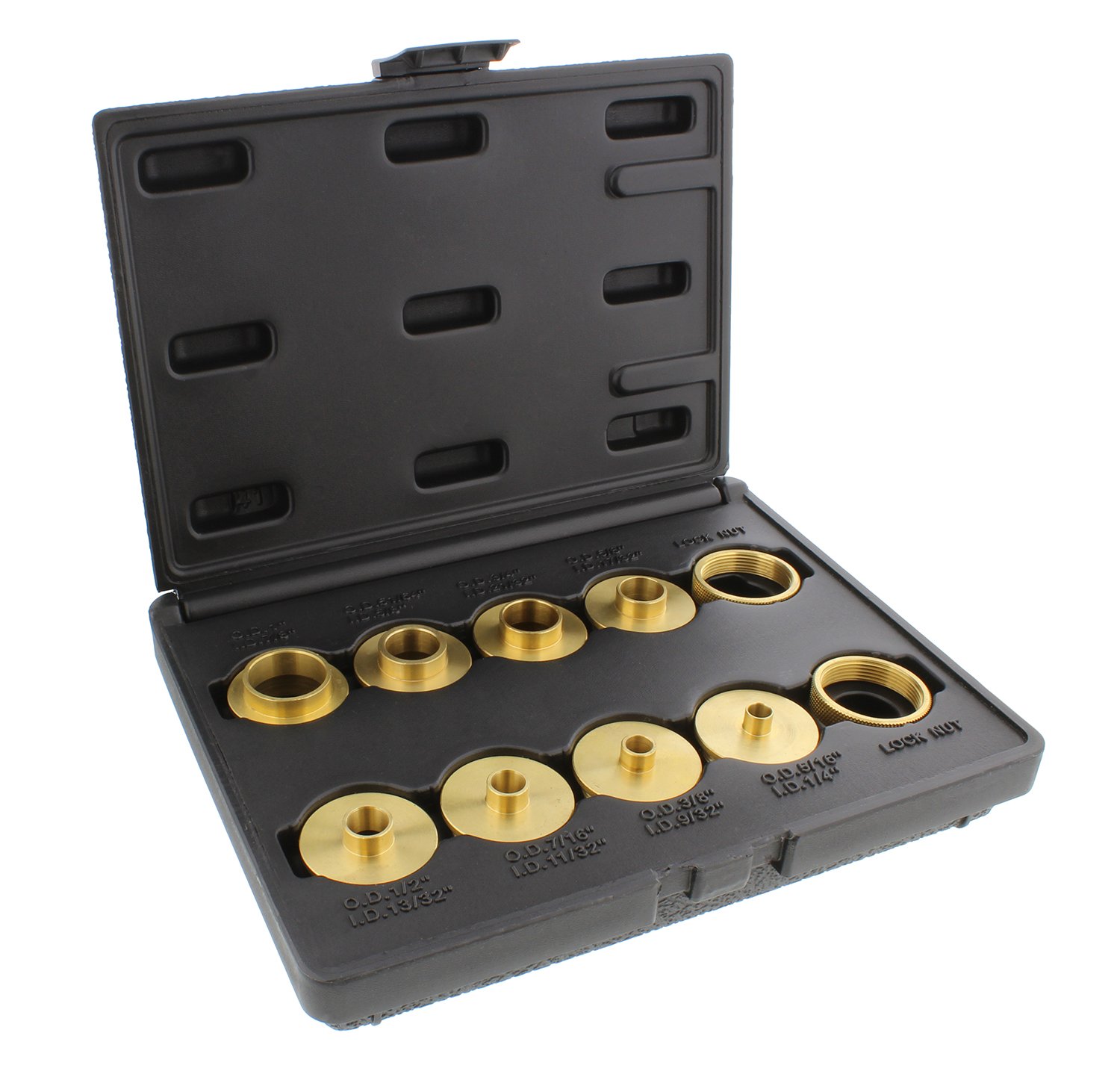 DCT Brass Router Template Guides Bushing & Lock Nuts 10-Piece Guide ...