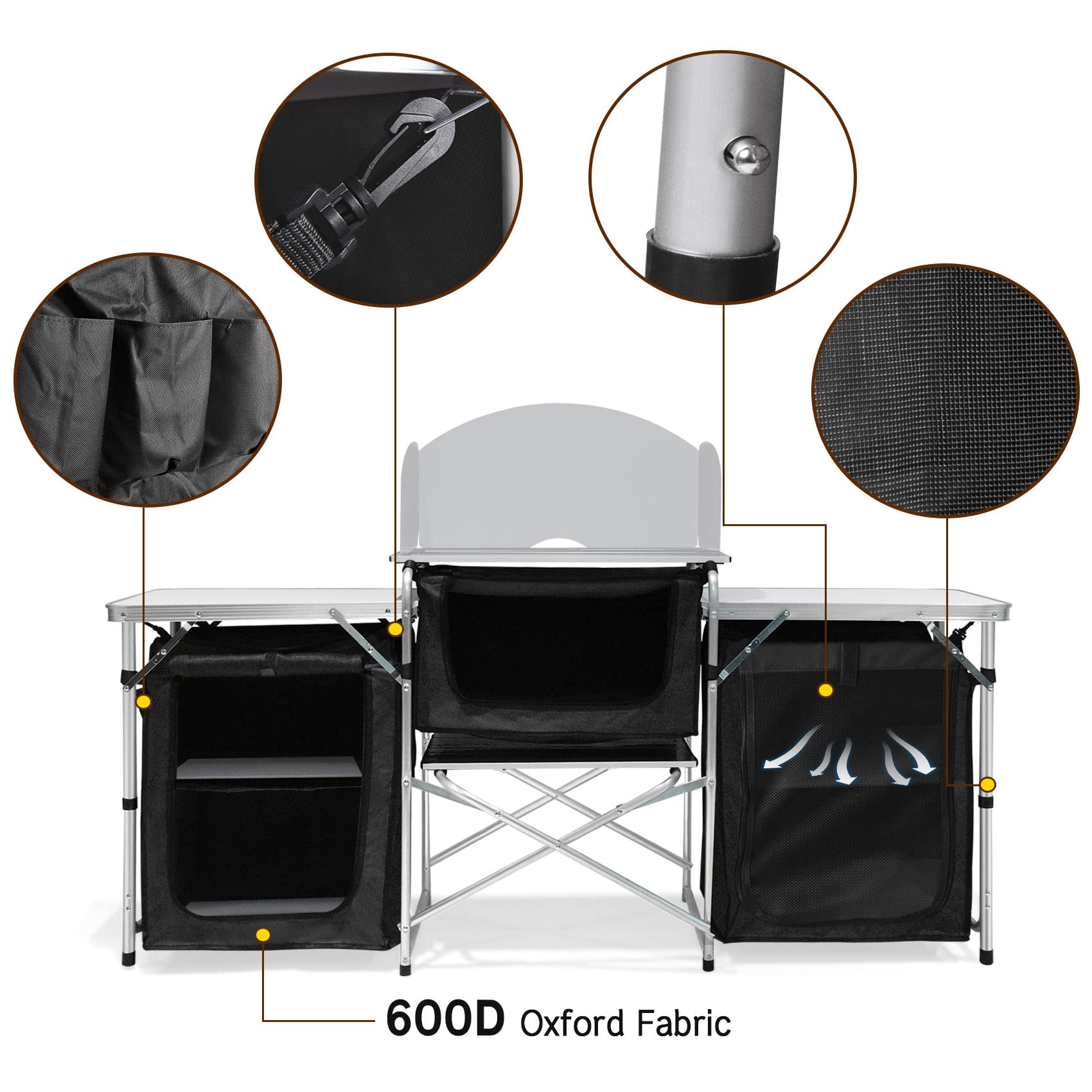 Mua Camping Kitchen Table Aluminum Portable Folding Cooking Table ...