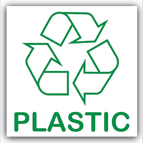 Plastic Recycling Adhesive Sticker-Recycle Logo Sign-Environment Label ...
