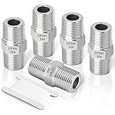 Amazon.com: TAISHER 5PCS Cast 304 Stainless Steel Hex Nipple, Reducer Pipe Fitting 1/2-Inch Male ...