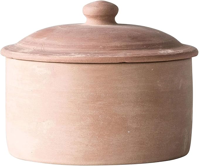 Amazon.com: Creative Co-op Unglazed Container with Lid, 5", Natural ...
