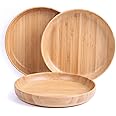 Amazon.com: cluzelar Bamboo Plates 7.5Inch Round Bamboo Plates Reusable ...