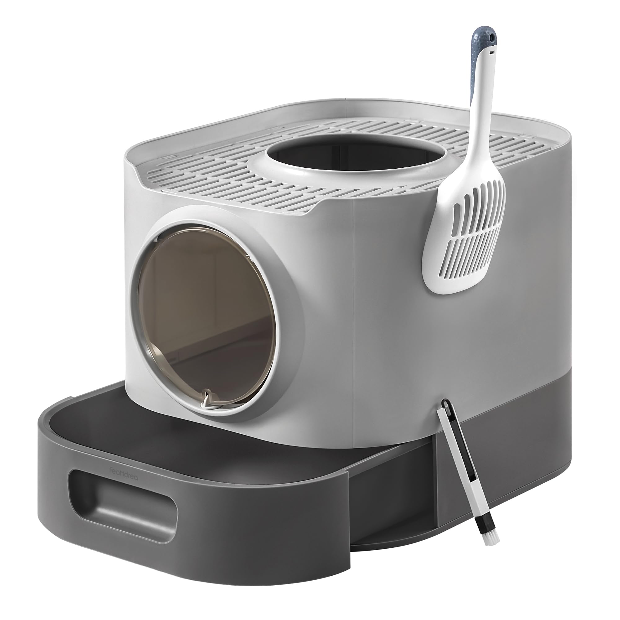 Feandrea Cat Litter Box with Lid, XL Enclosed Litter Box with Slide-Out ...