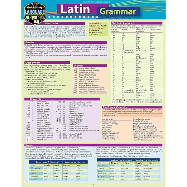 Latin Verb Endings Table Latin Verb Conjugations: A QuickStudy