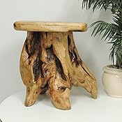 Amazon.com : WELLAND Tree Stump Stool Live Edge, Natural Edge Side ...