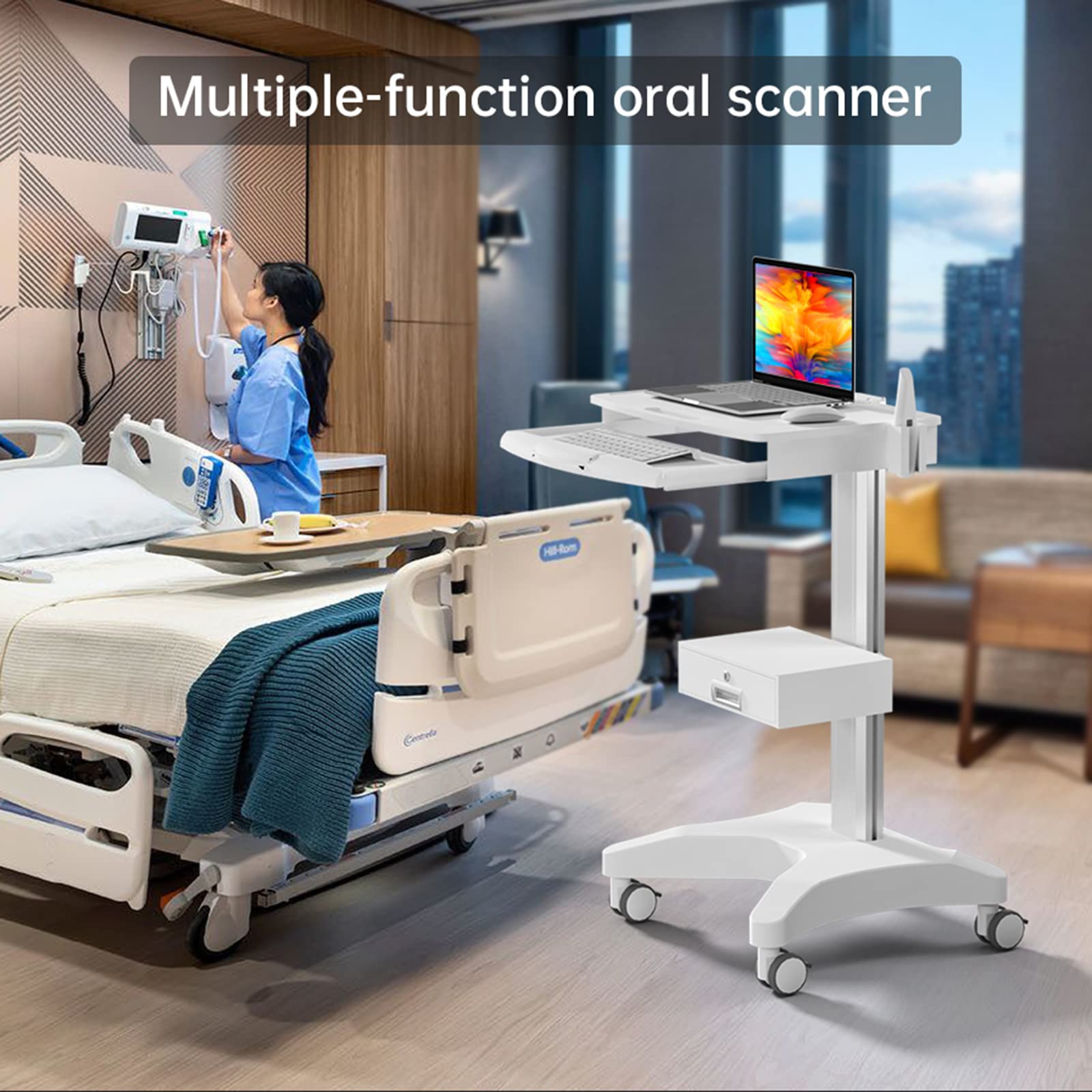 Mua Medical Trolley with Laptop Pallet and Oral Scanner Holder, Dental ...