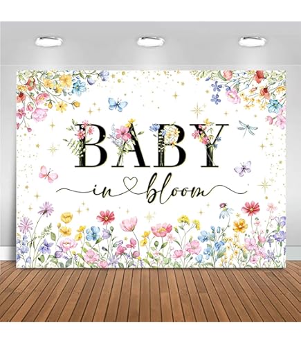Baby In Bloom 7x5ft Baby Shower Decorations Backdrop | SHEIN A Baby ...