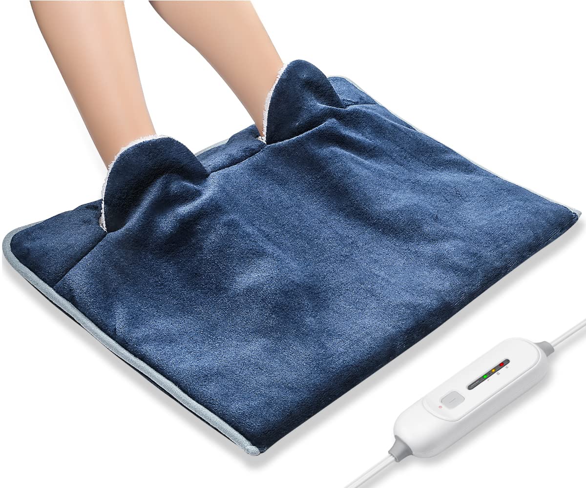 Electric Heated Foot Warmer Soft Flannel Foot Heater with 2h Auto Off ...