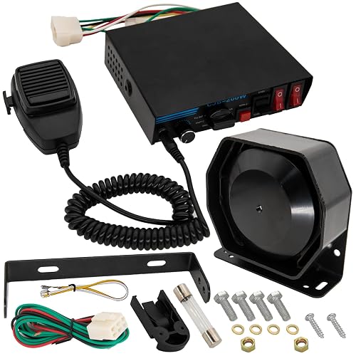 HOTS Pa Siren System Unit with PA Speaker MIC System Vehicle Siren Box ...
