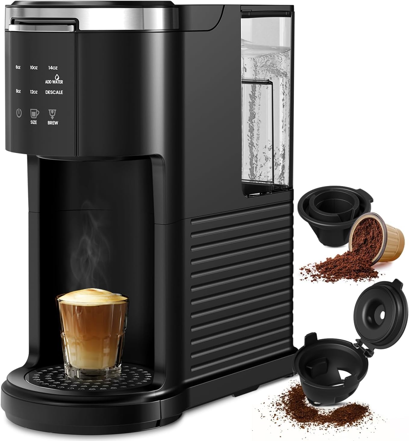 Electactic Single Serve Coffee Maker, 2 in 1 Coffee Machine for K-Cup ...