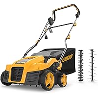 Amazon.com : Rock&Rocker 16-Inch 15 Amp Electric Dethatcher Scarifier ...