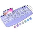 Amazon.com: SABLUTE Wireless Keyboard with 7 Single Color Backlits ...