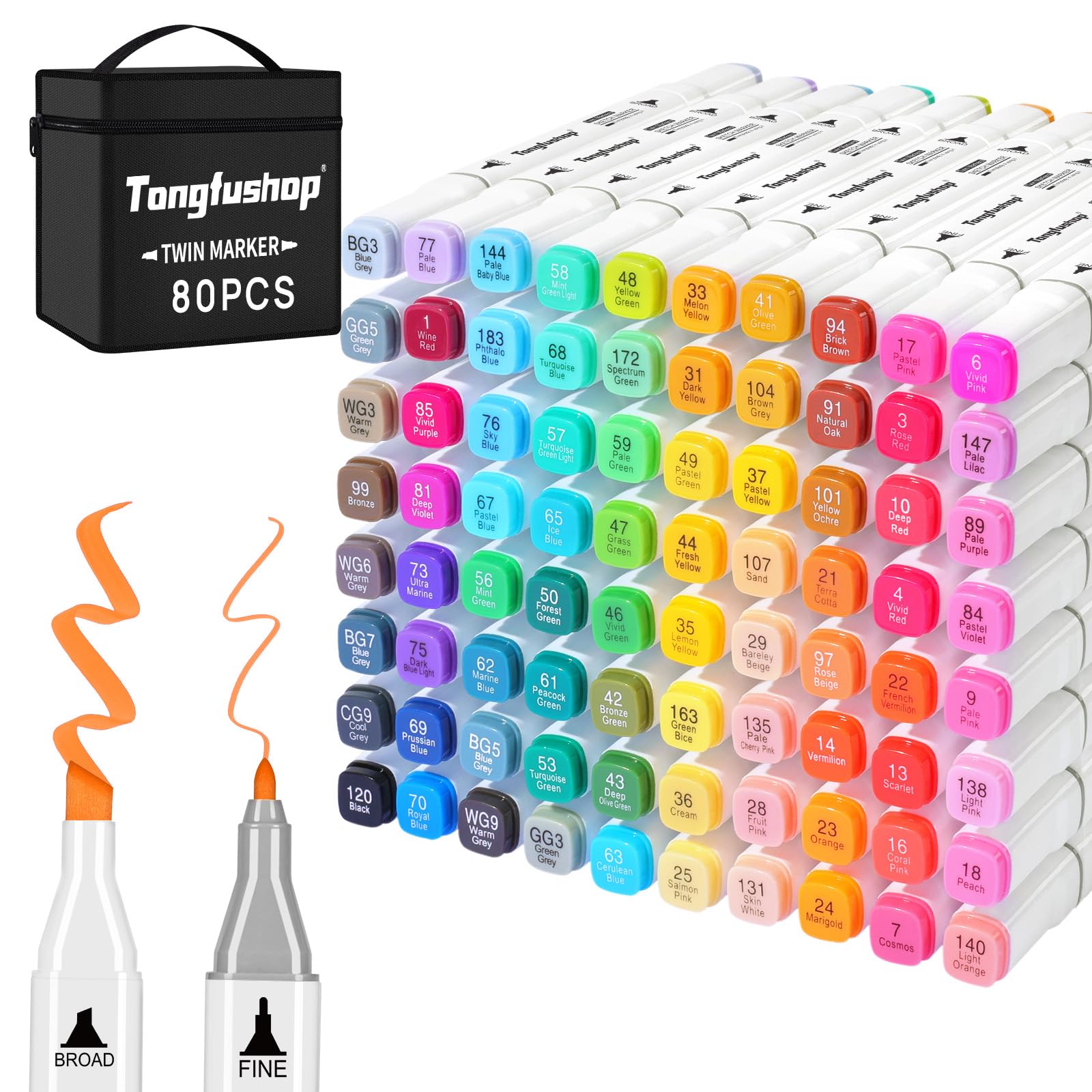 Mua Tongfushop 80 Colors Alcohol Markers, Double Tip Blender Art ...