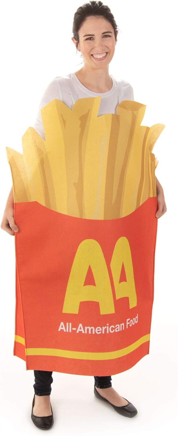Amazon.com: French Fries Costume - French Fries Adult Halloween Costume ...