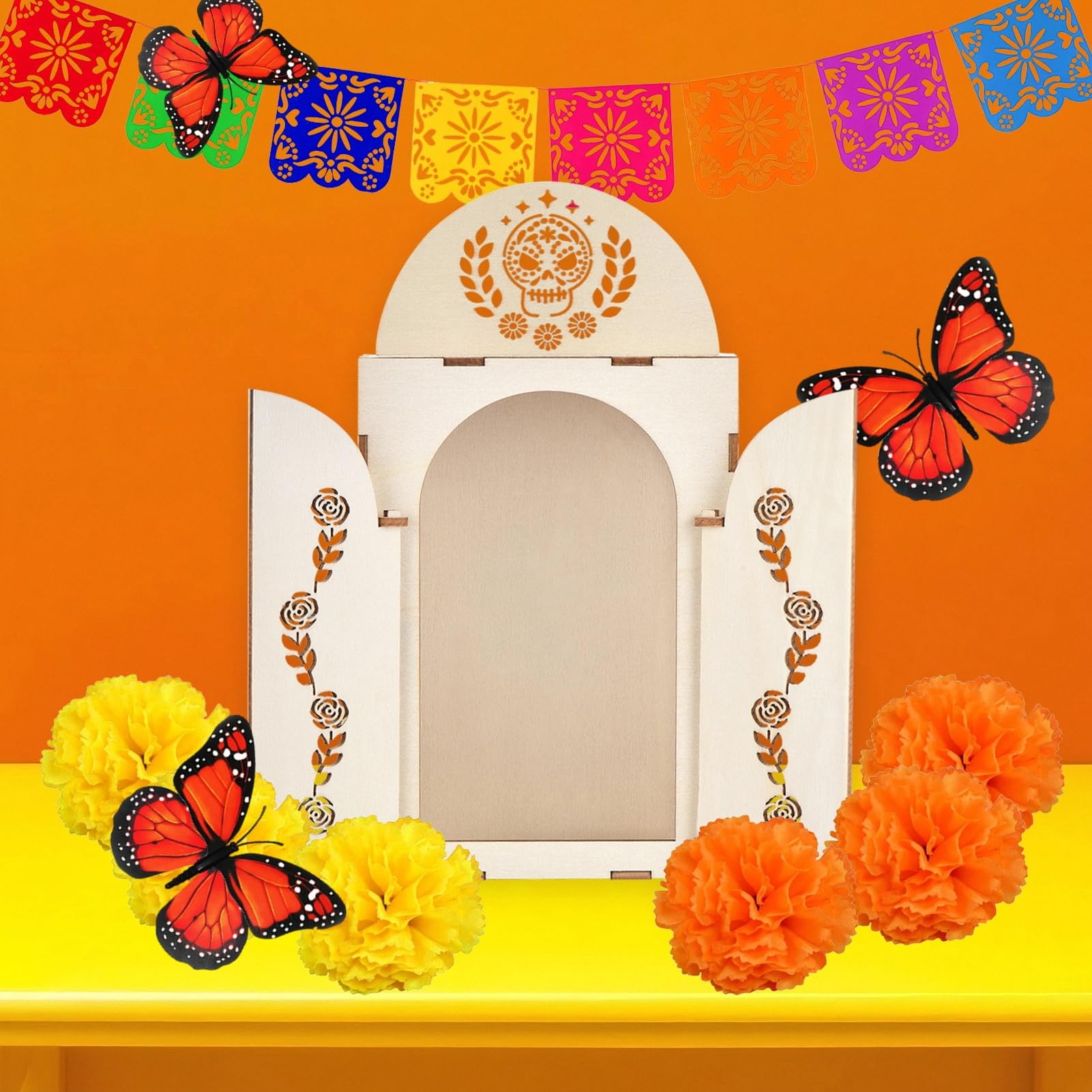 sicutoz Day of The Dead Ofrenda Altar Kit – Dia de Los Muertos Shadow ...
