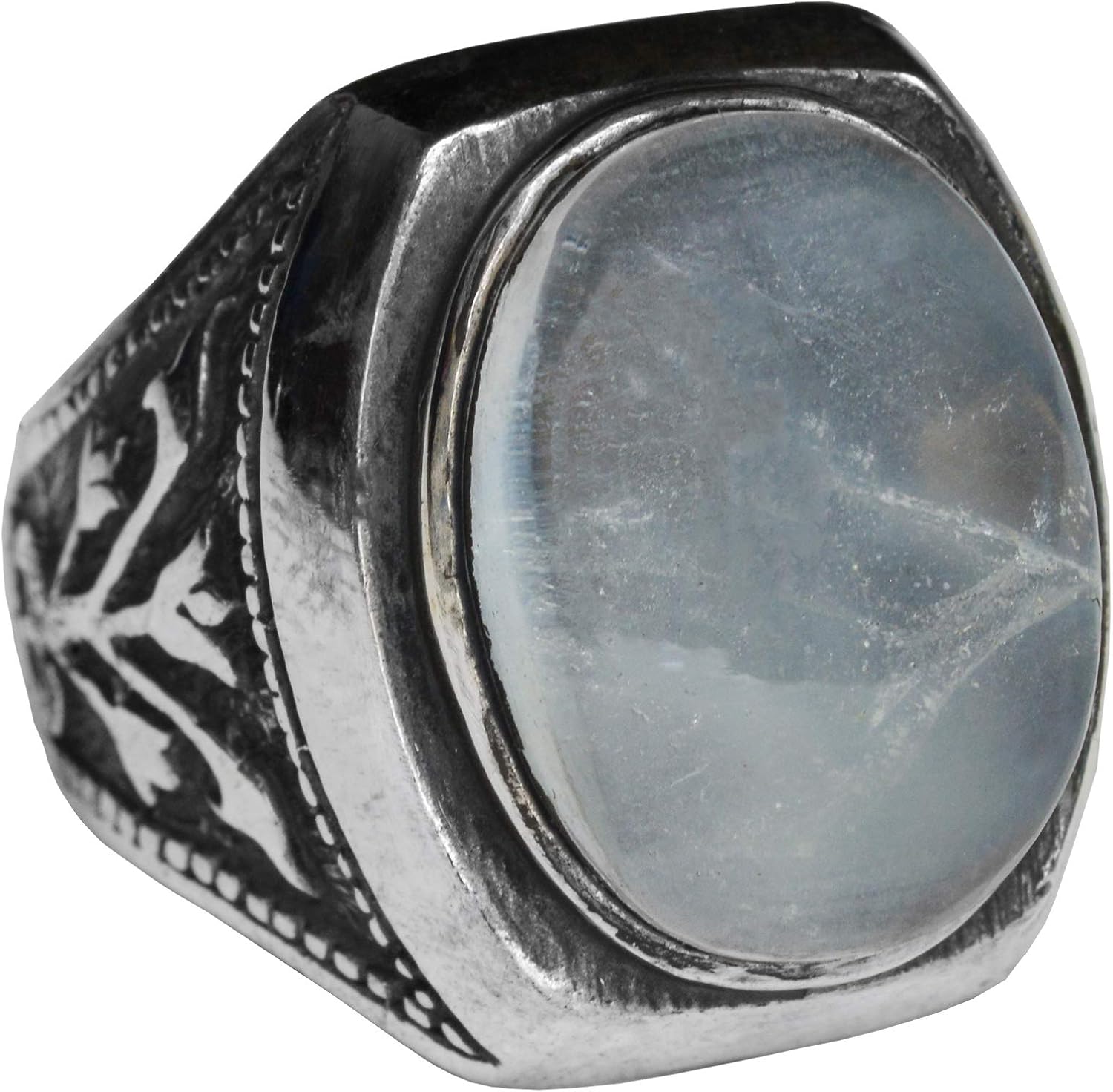 Sterling Silver Men Ring, Moonstone Natural Gemstone, Free Express ...