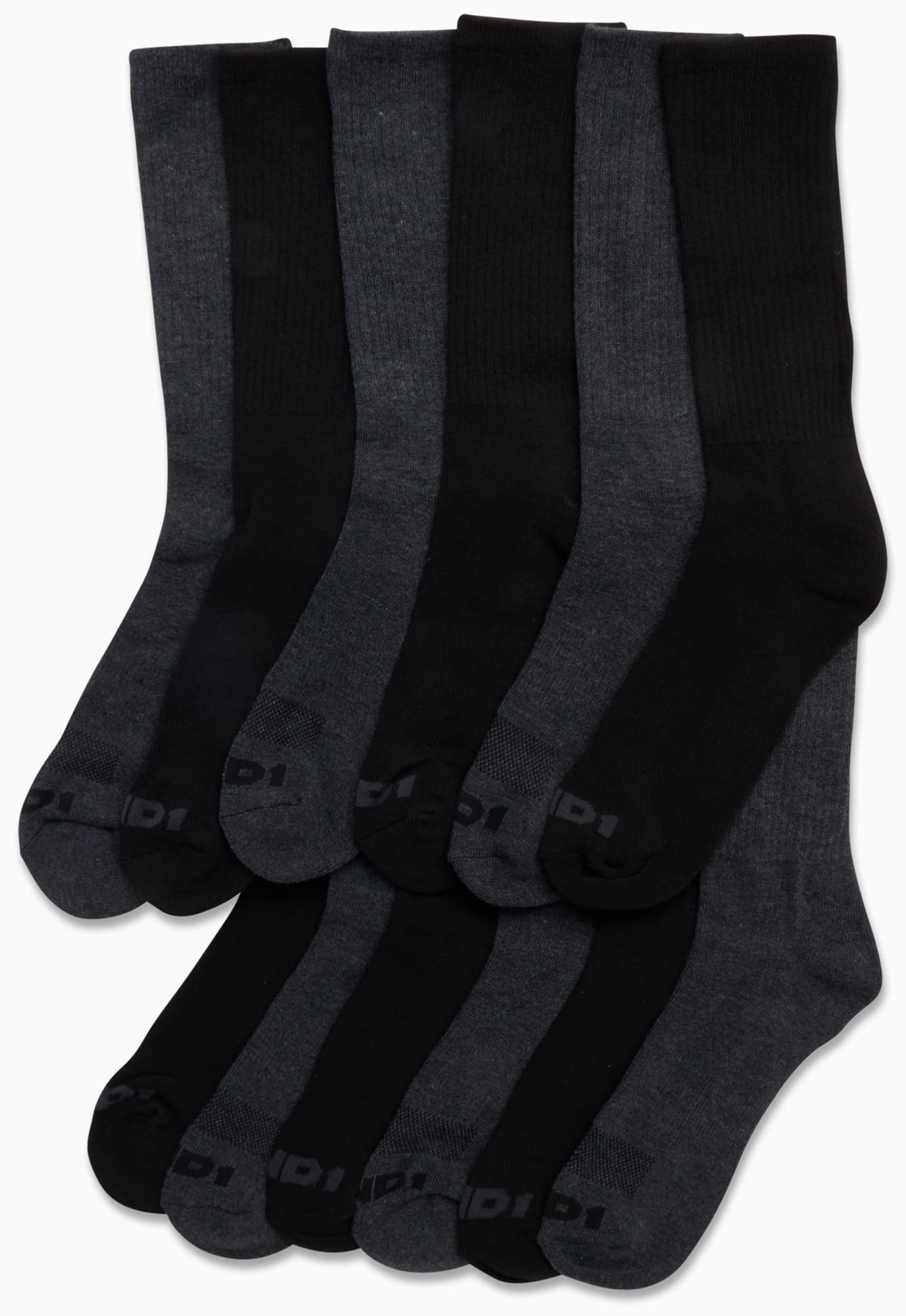 AND1 Men's Crew Socks - 12 Pack Performance Cushion Comfort Crew Socks ...