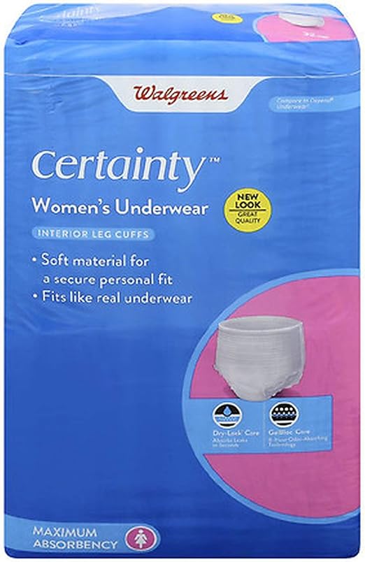 Amazon.com: Walgreens Certainty Women's Underwear, Maximum Absorbency ...