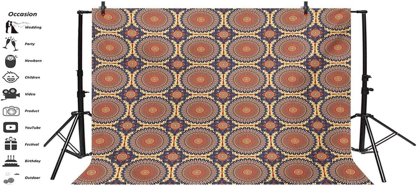 20x10 FT Vinyl Photo Backdrops Round Figure with Arabesque Design ...