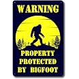 Amazon.com: Warning Property Protected by Bigfoot Wall Sign - 8x12 ...
