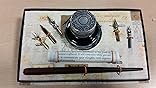 Coles Calligraphy Set Includes Wooden Dip Pen/Ink Bottle with Pewter ...