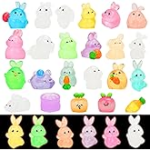 Amazon.com: Exasinine 100Pcs Rabbit Miniature Figurines Easter Bunny ...