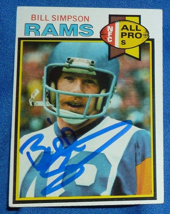 Bill Simpson Signed 1979 Topps Rams Football All Pro Card #312 Bills ...