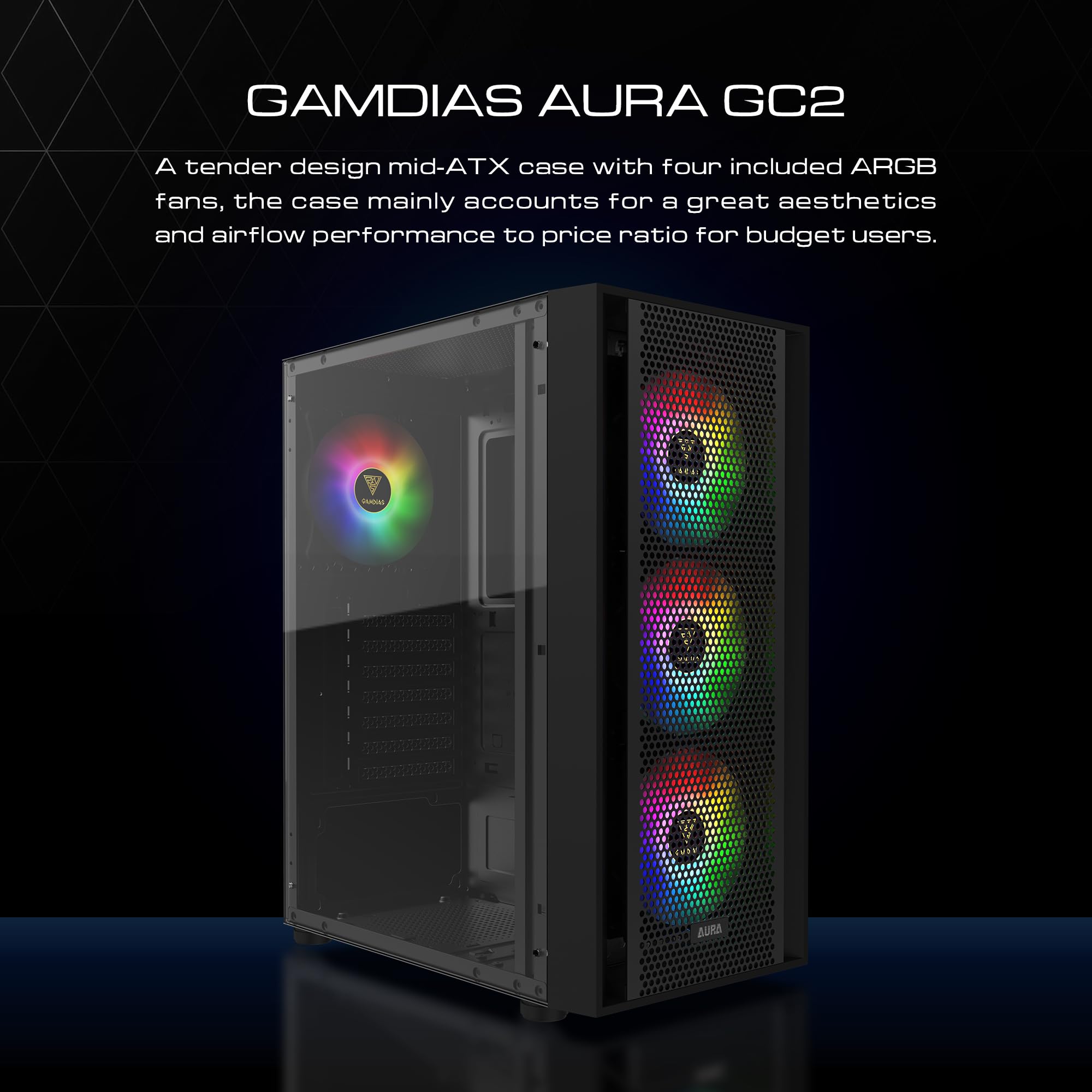 Mua GAMDIAS ATX Mid Tower Gaming Computer PC Case with Side Tempered ...