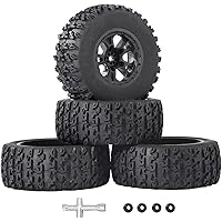 Amazon.com: RC Station 12mm Hex RC Wheels and Tires 4PCS 1/10 Scale RC Short Course Truck Tires ...