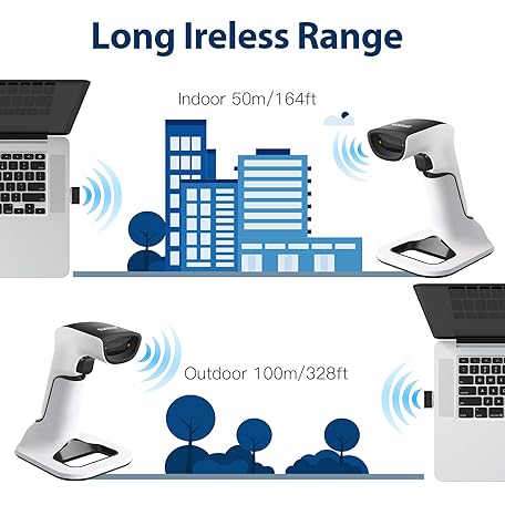 Mua Sumicor 2D Barcode Scanner, White Black Handheld Bar Code Scanner 3 ...