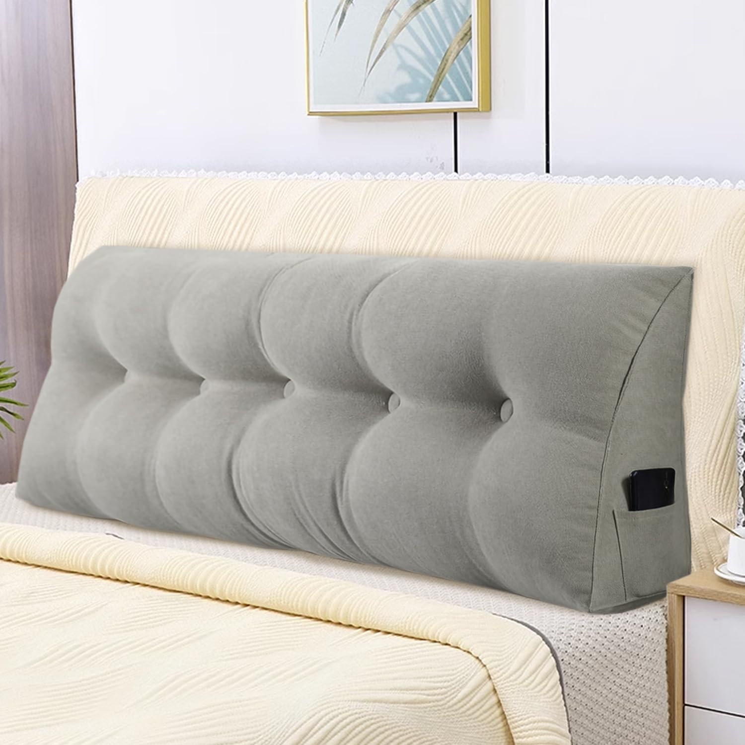 WUIOYNF Large Triangular Headboard Pillows Long Backrest Positioning ...
