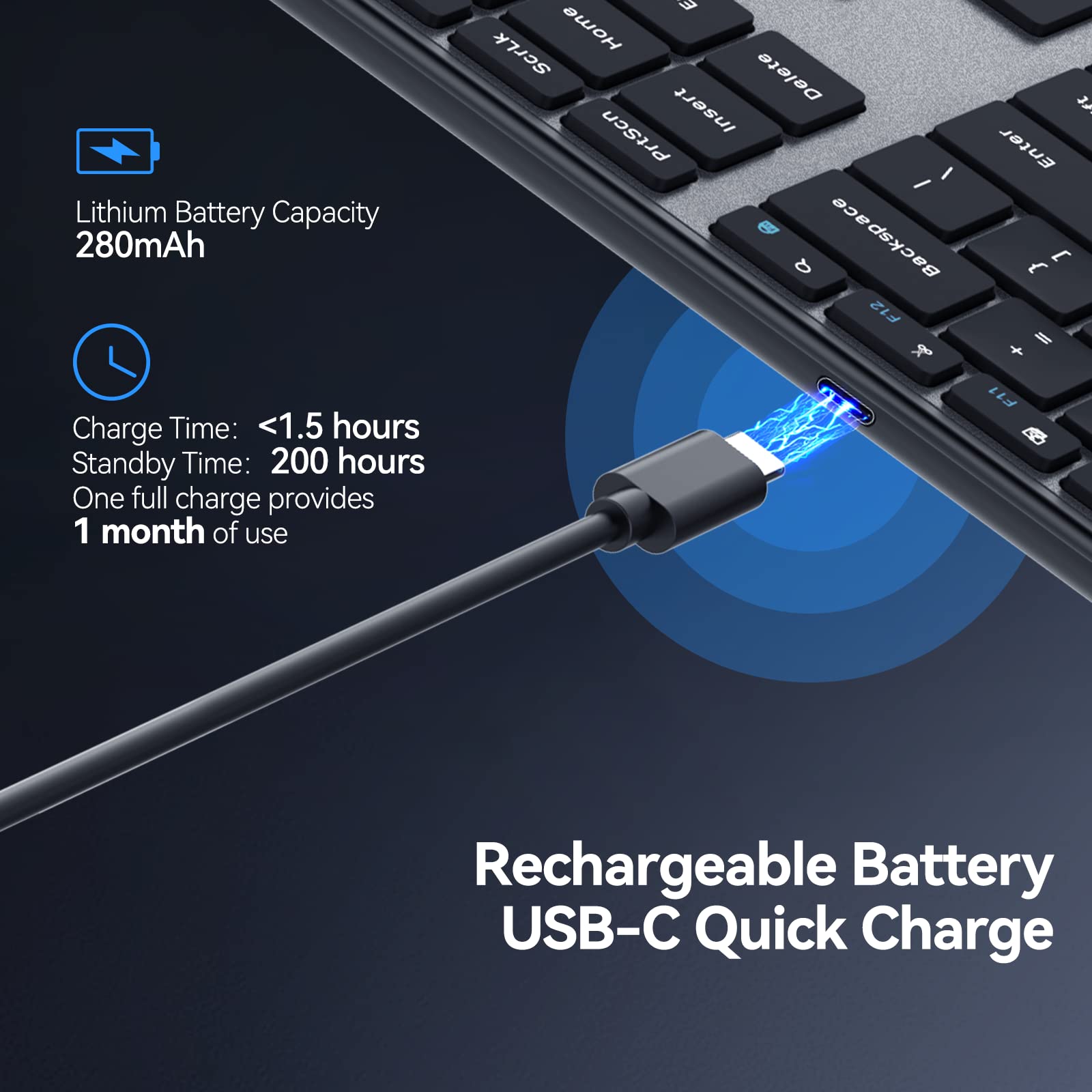 Mua AUSDOM Wireless Bluetooth Keyboard Full Size, Quiet Slim Multi ...