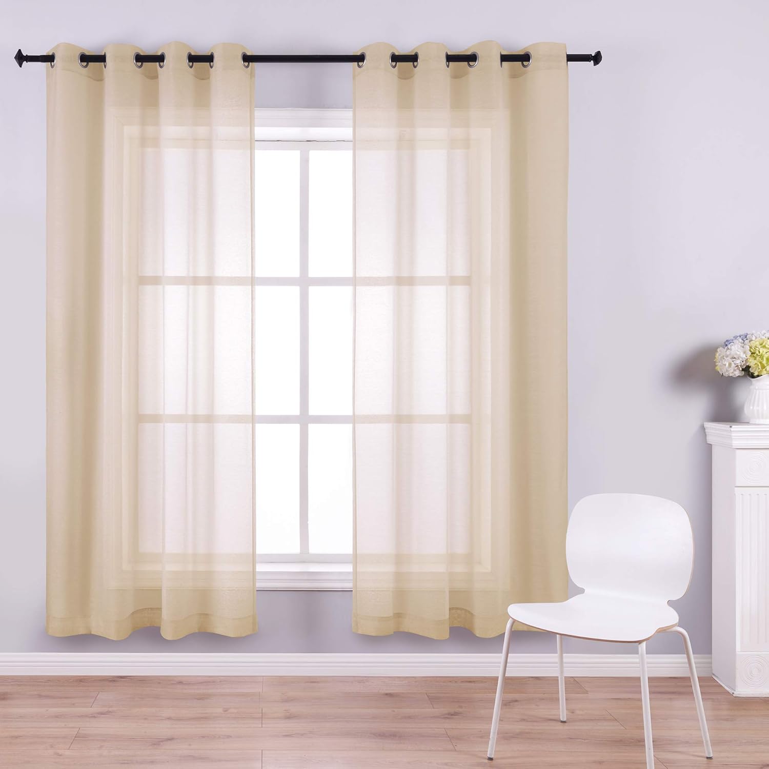 Amazon.com: Beige Curtains 72 Inch Length for Bedroom Set of 2 Panels ...