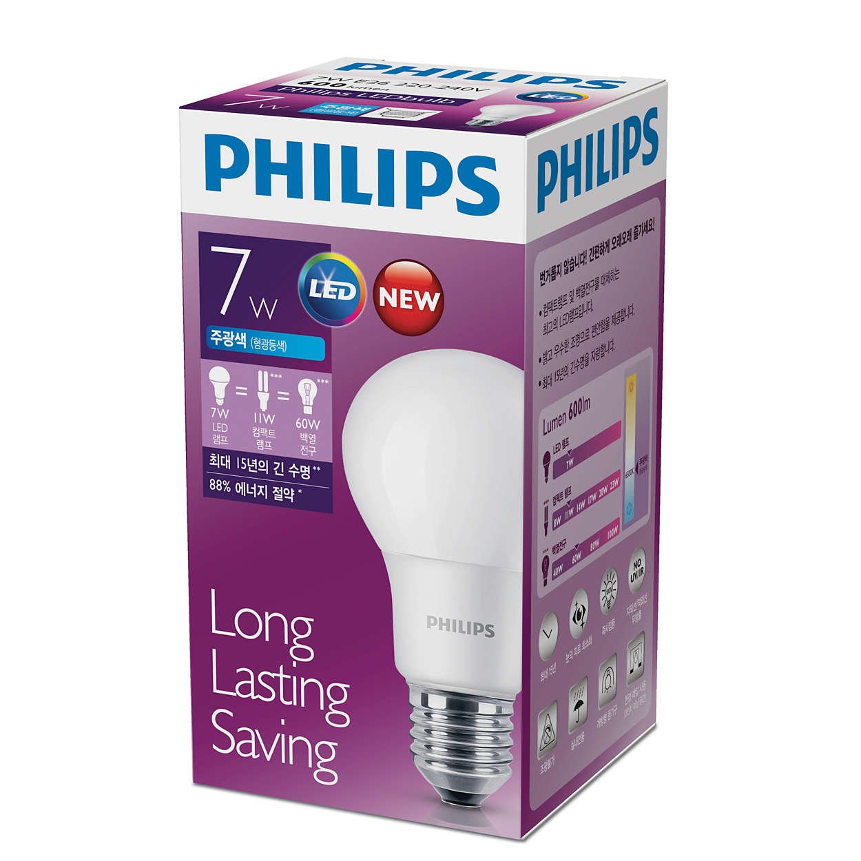 Philips 7W LED Bulb 7-60W E26 6500K 600 Lumen: Amazon.co.uk: Kitchen & Home