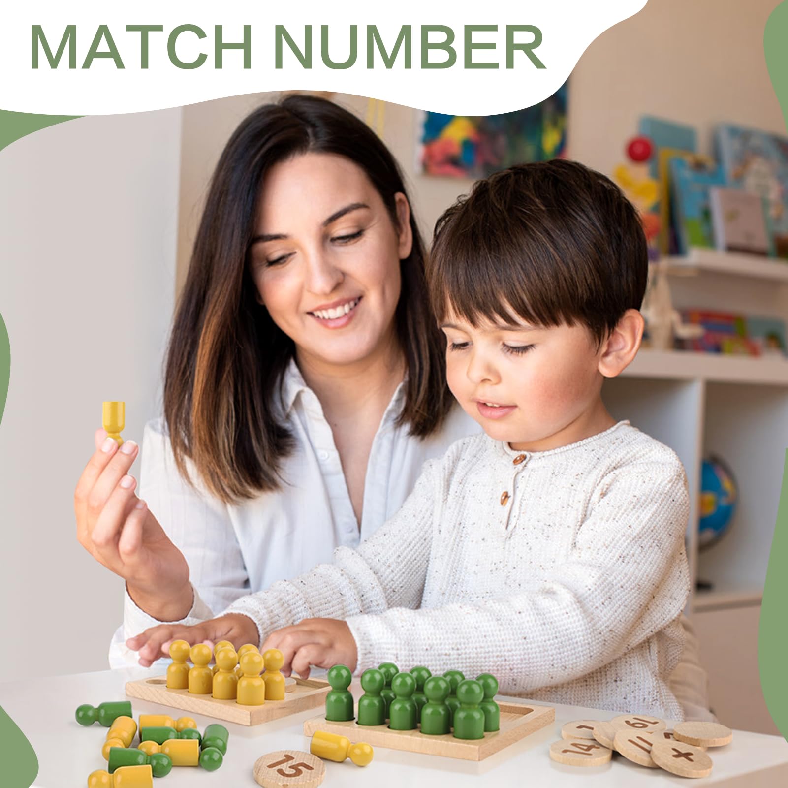 Mua DINORUN Montessori Toys - Counting Peg Board for Kids - Montessori ...