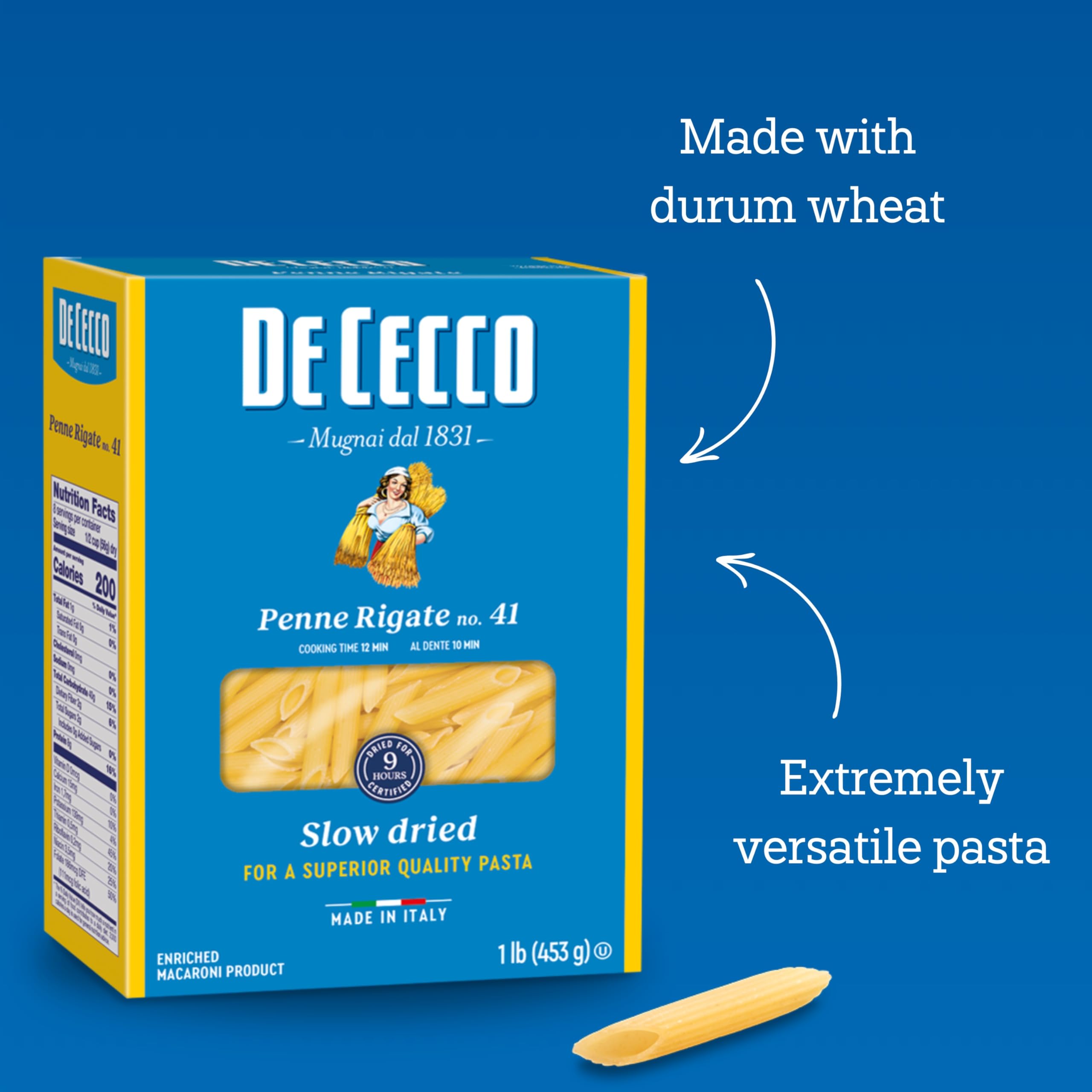 Mua De Cecco Penne Rigate No. 41 Pasta, 16 Oz, Authentic, Slow Dried ...