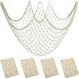 Amazon.com: Aodaer 4 Pieces Natural Fish Net Decorative Fish Netting ...