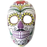 Amazon.com: Halloween Skull Skeleton Day of the Dead Costume Masks ...