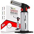 Jo Chef Kitchen Torch, Blow Torch - Refillable Butane Torch with Safety ...