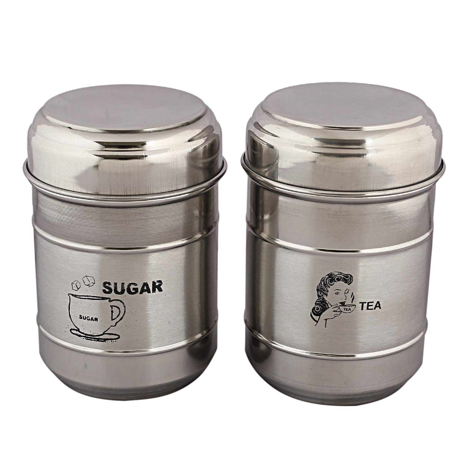 Buy Kuber Industries Stainless Steel Sugar Tea Container Set, 2-Pieces ...