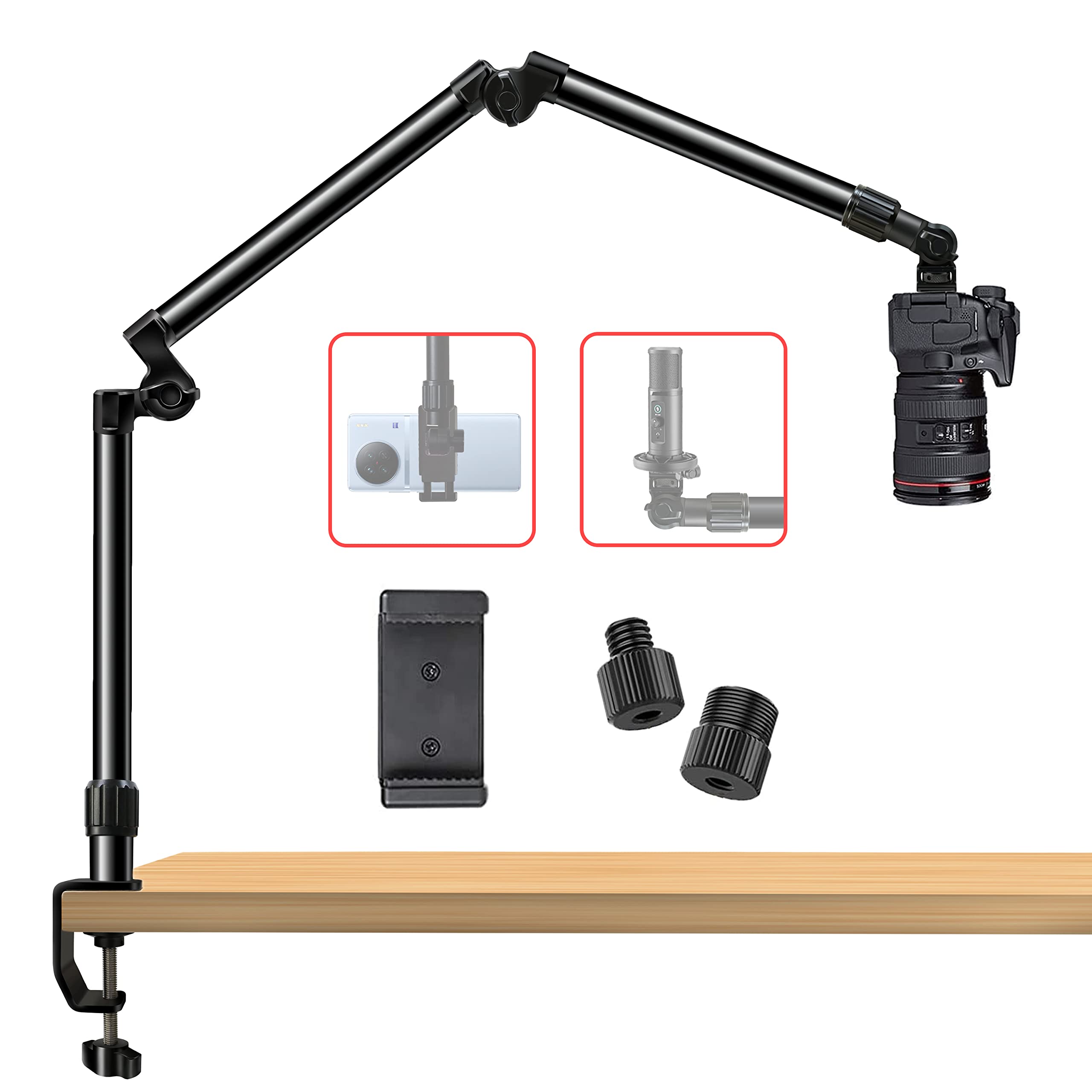Overhead Camera Mount Desk Stand, Bearing 18lb, Base& Top 360 ...