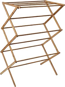 Amazon.com: WELLAND Bamboo Folding Clothes Drying Rack- Dry Laundry and ...