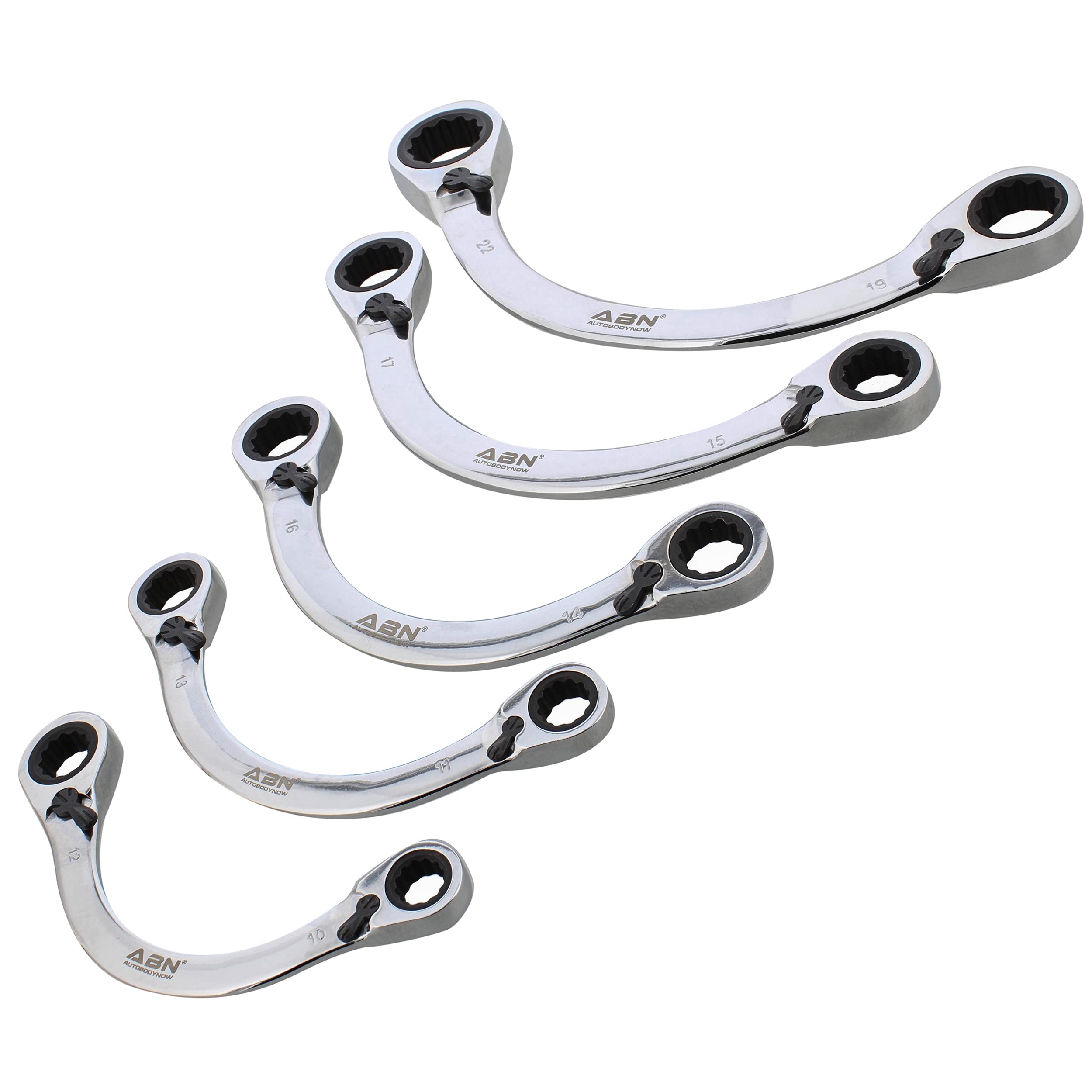 Mua ABN Double Box Ratcheting Wrench Set - 5pc Half-Moon Shaped Metric ...