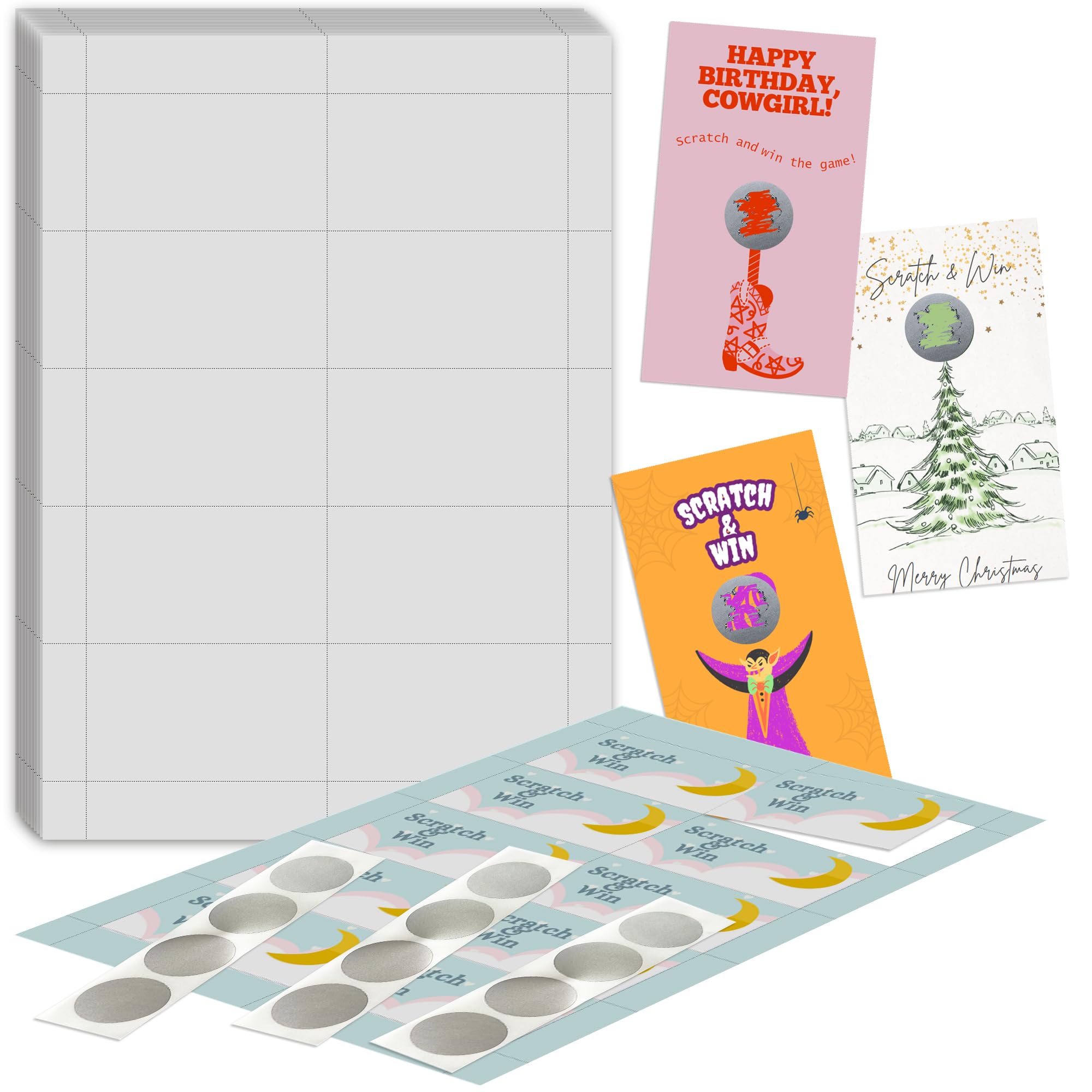 Mua Mr-Label – 100 Pack 3.5" x 2" Blank Scratch Off Cards – Dual-Sided ...